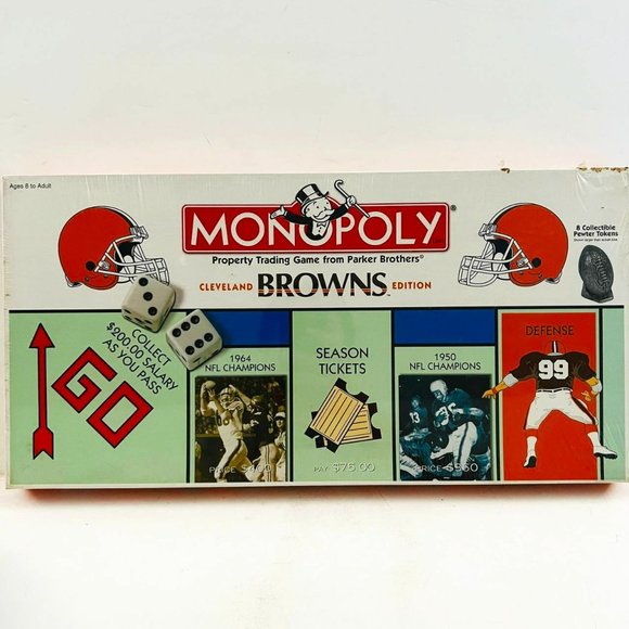 Hasbro | Games | Vintage Monopoly Cleveland Browns Edition 999 Board ...